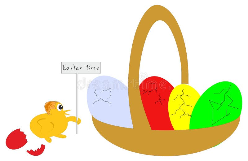 Easter time. stock vector. Illustration of easter, chick - 36294966