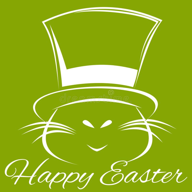 An Easter Rabbit on Happy Easter Card. Stock Illustration ...