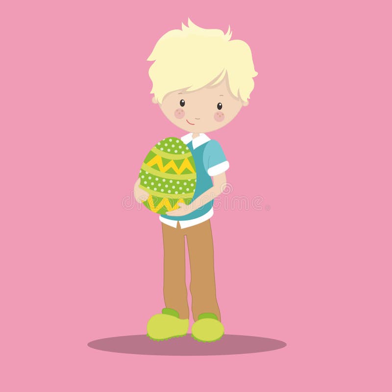 Easter Time Fun Blonde Boy 05 Stock Vector - Illustration of vector ...