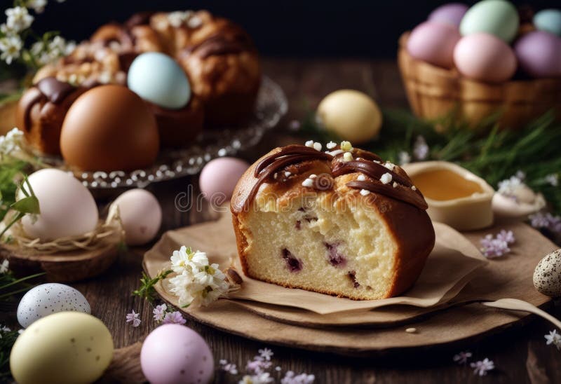 Easter Tradicional Eggs Baking Composition Cake Ring Delicious Food ...