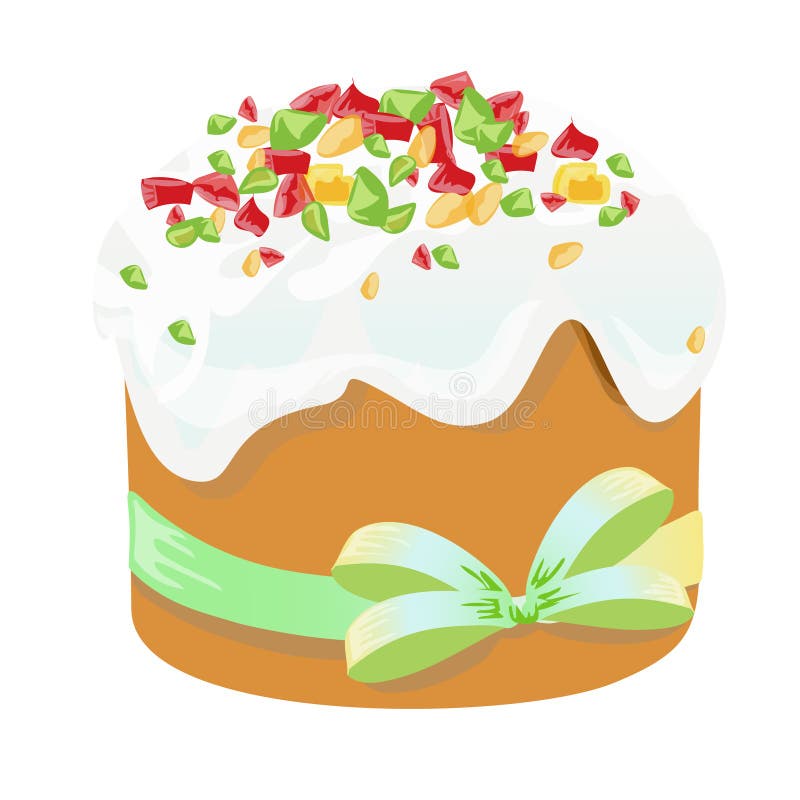 Easter Traditional Cake and Eggs. Design Element Isolated on White. Eps ...