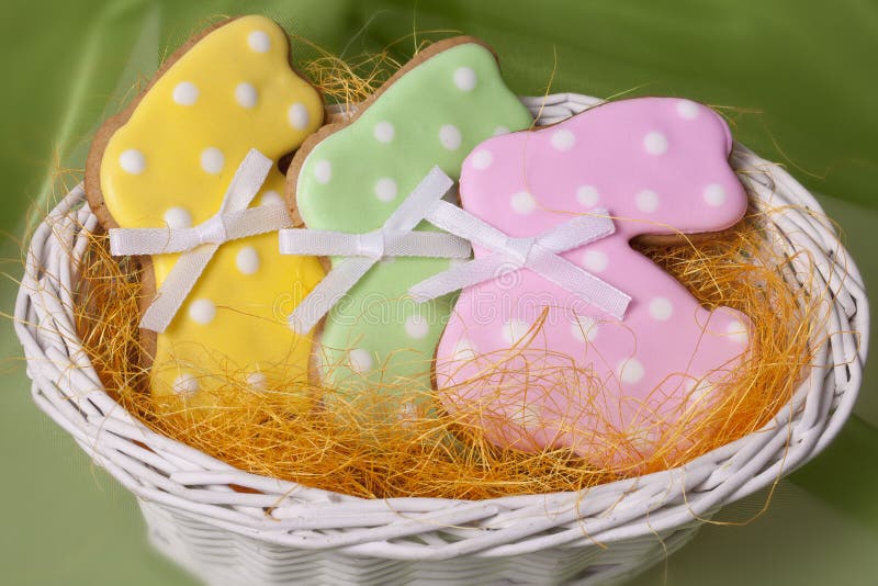 Easter Traditional Gingerbread Cookies Stock Image - Image of decorated ...