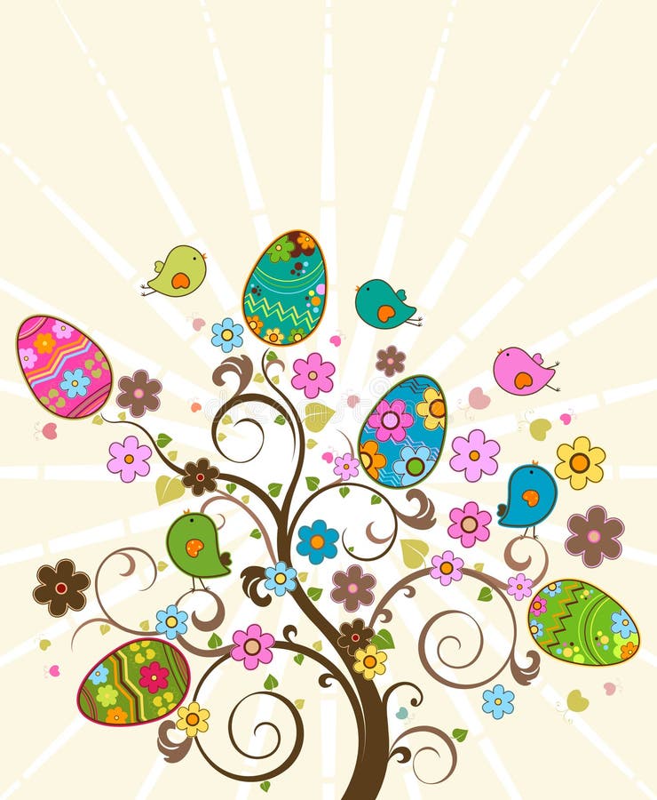 Easter tree stock vector. Illustration of easter, nature - 13321369