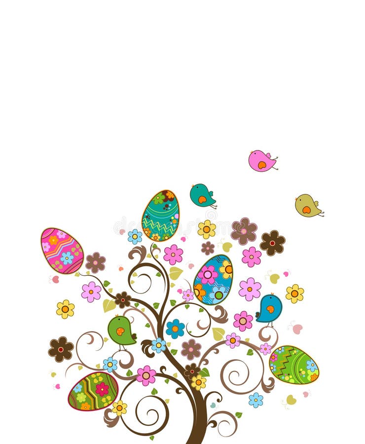 Easter tree stock vector. Illustration of eggs, colorful - 13575507