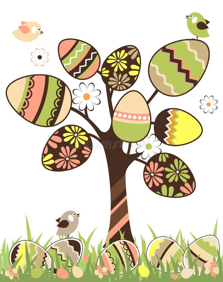 Easter tree stock vector. Illustration of eggs, colorful - 13575507