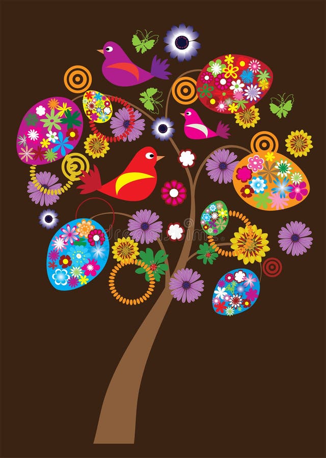 Easter tree stock vector. Illustration of easter, nature - 13321369