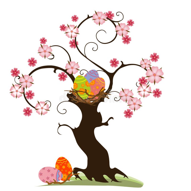 Easter tree stock vector. Illustration of colorful, religion - 8228034