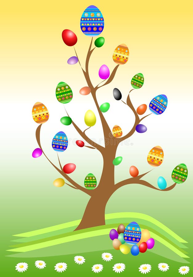 Easter tree stock vector. Illustration of easter, nature - 13321369