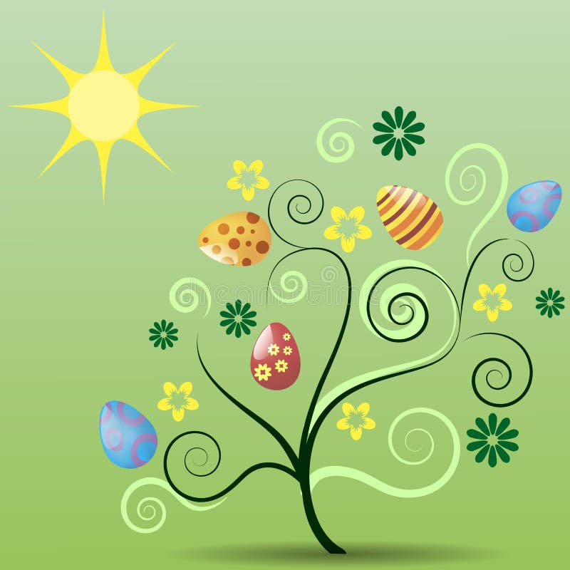 Easter_tree stock vector. Illustration of easter, greeting - 84779645