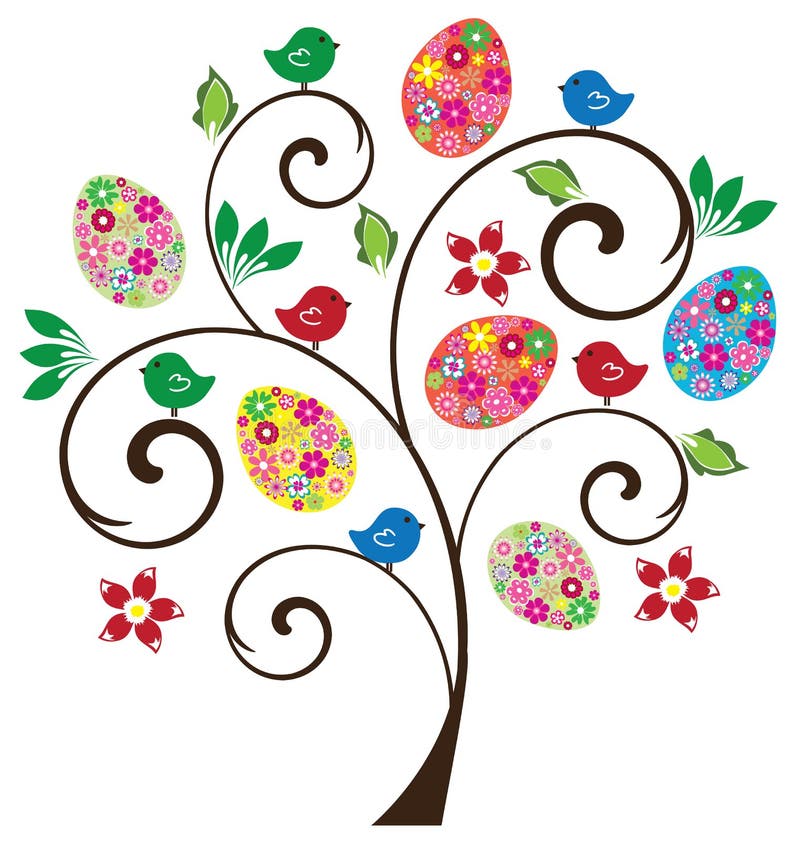 Easter Tree stock vector. Illustration of beauty, swirls - 51287715