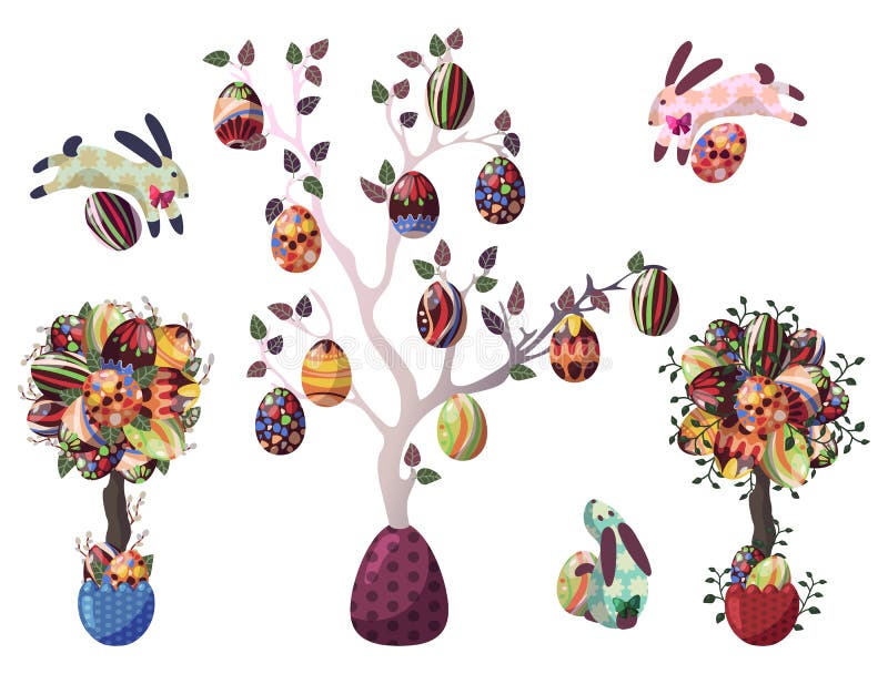 Easter trees stock vector. Illustration of bloom, fantasy - 110967546