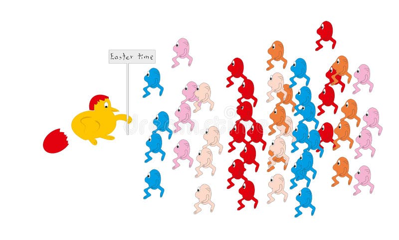 Easter uproar. stock vector. Illustration of chick, draw - 36294977