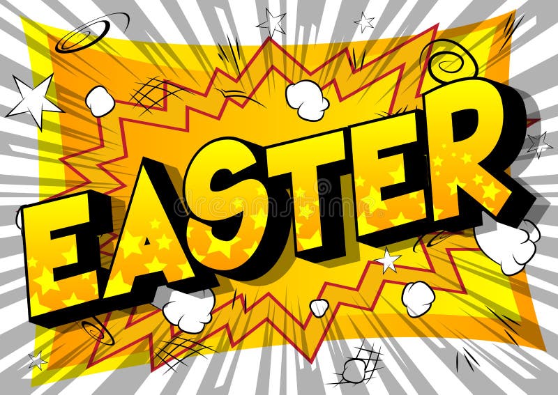 Easter - Comic Book Style Words. Stock Vector - Illustration of comics ...