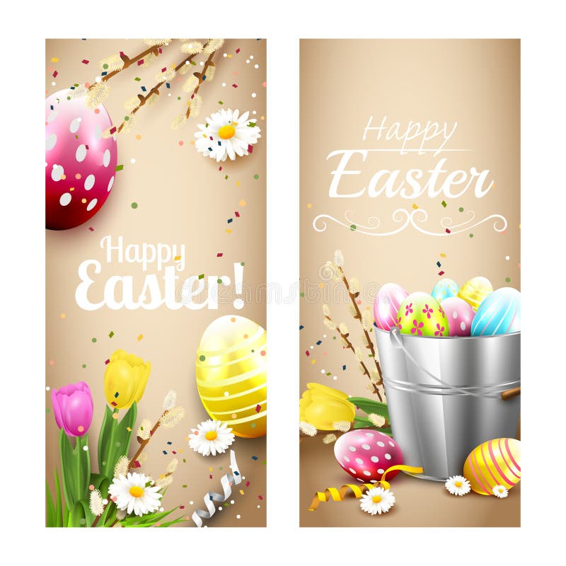 Easter vertical banners stock vector. Illustration of beauty - 85118543
