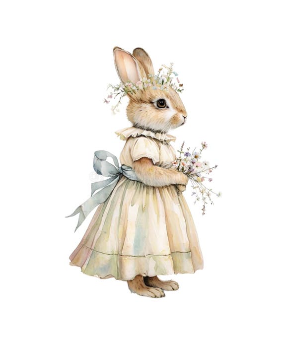 Easter Victorian Bunny stock illustration. Illustration of card - 362923192