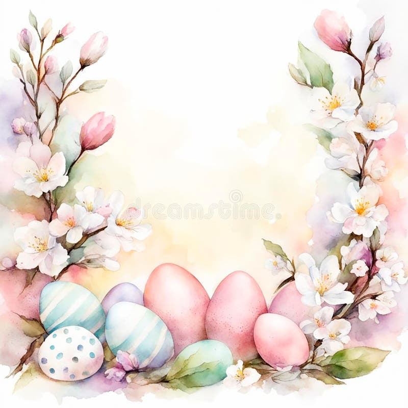 Easter Watercolors Background Stock Illustration - Illustration of ...