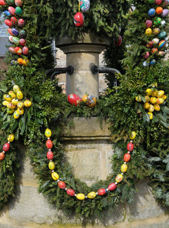 Easter well stock image. Image of germany, green, fountain - 29276385