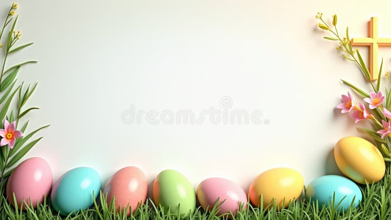 Easter White Background Cross Stock Illustration - Illustration of ...