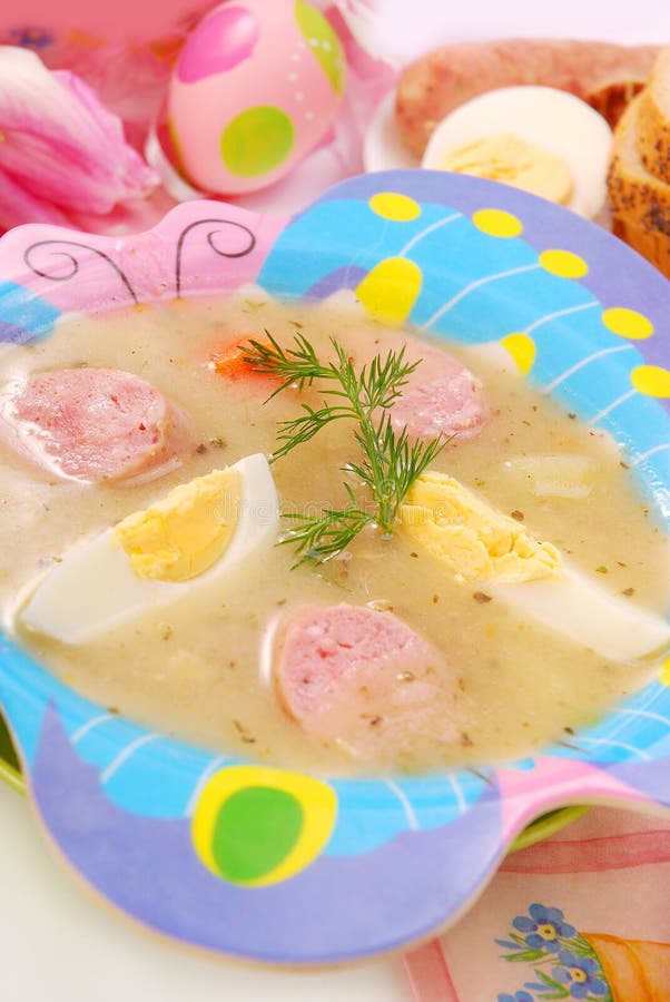 Easter White Borscht for Child Stock Photo - Image of marjoram ...