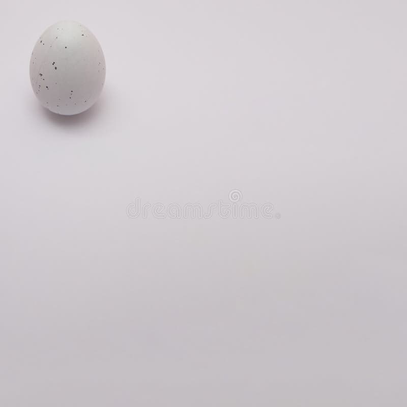 Easter White Egg with Black Spots with Copy Space on a White Background ...