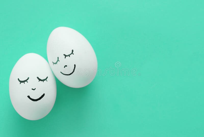 Easter White Eggs on Mint Color Background. Stock Photo - Image of ...