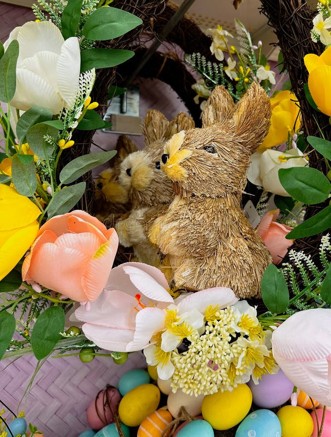 Easter White Rabbit with a Multicolored Easter Egg Stock Image - Image ...