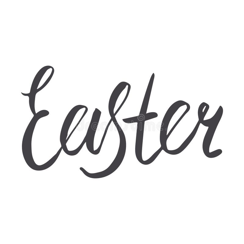 Hand Lettering Word Easter. Stock Vector - Illustration of easter, cute ...