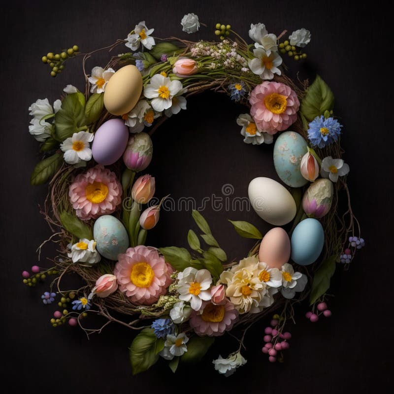 Easter Wreath - Rustic Easter Wreath with Natural Elements and Hand ...