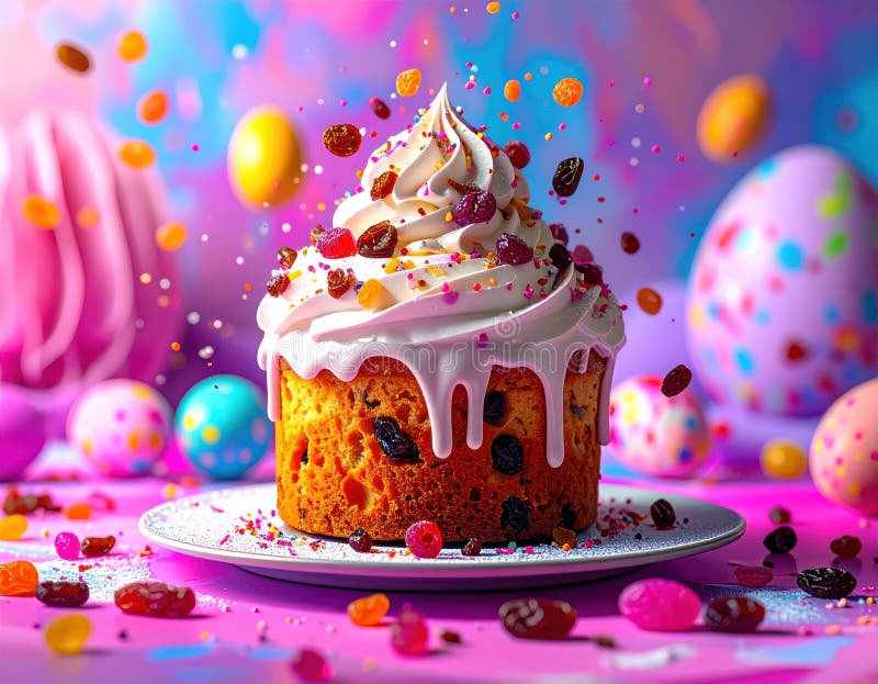 Eastercake Raisins Cream Flying Air Hao Close Stock Photo - Image of ...