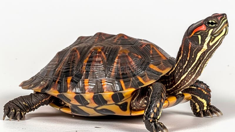 An Eastern Box Turtle Displays Its Colorful Shell and Intricate ...