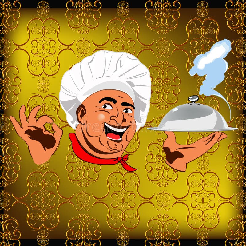 Eastern Chef with Plate of Halal Food Stock Vector - Illustration of ...