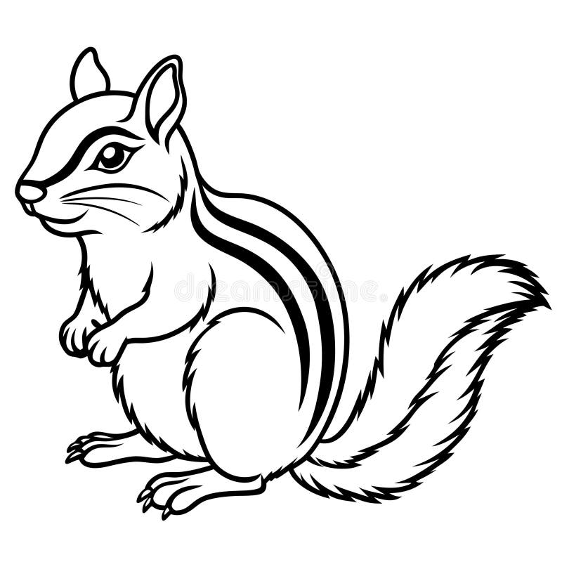 Eastern Chipmunk Rodent Sits Icon Vector Stock Vector - Illustration of ...