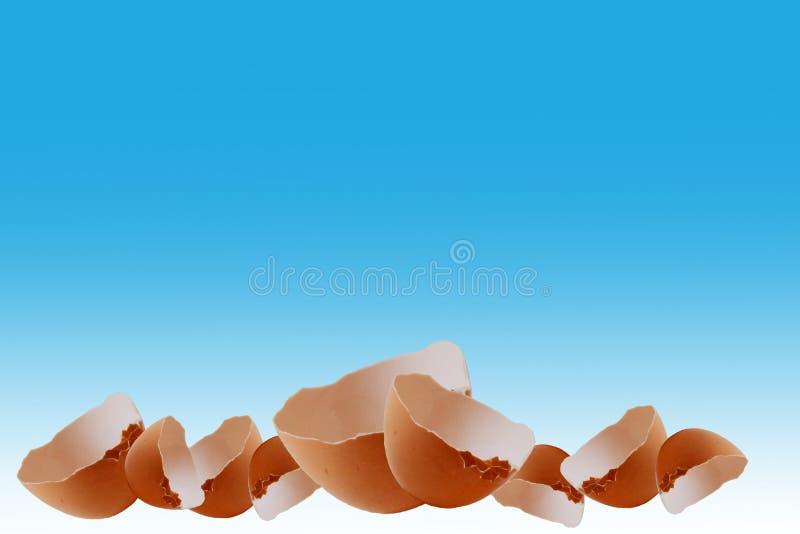 Eastern Decoration : Eggshell Border on Blue Background Stock Photo ...