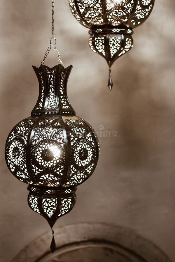 Eastern decorative lamps stock image. Image of wall, east - 89125069