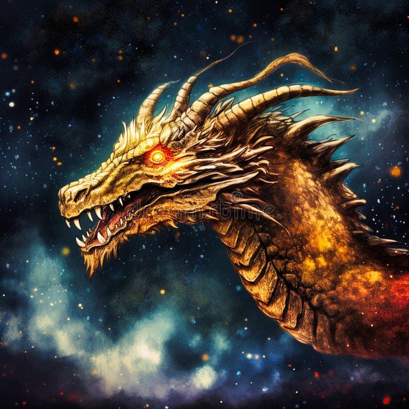 The Eastern Dragon Flies Headlong in a Deserted Stormy, Generative AI ...