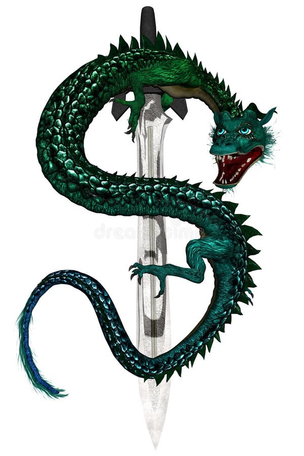 Eastern Dragon - Green stock illustration. Illustration of snake - 1972665