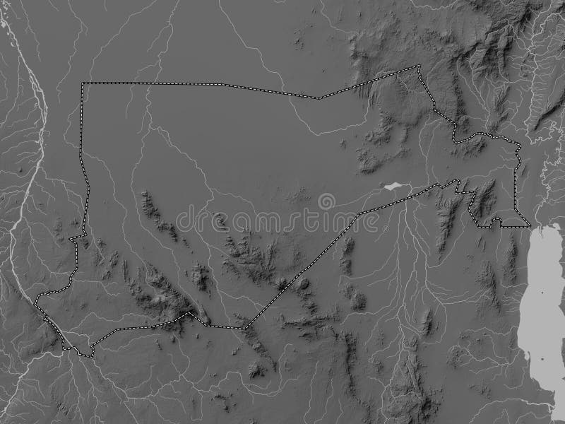 Eastern Equatoria, South Sudan. Grayscale. No Legend Stock Illustration ...