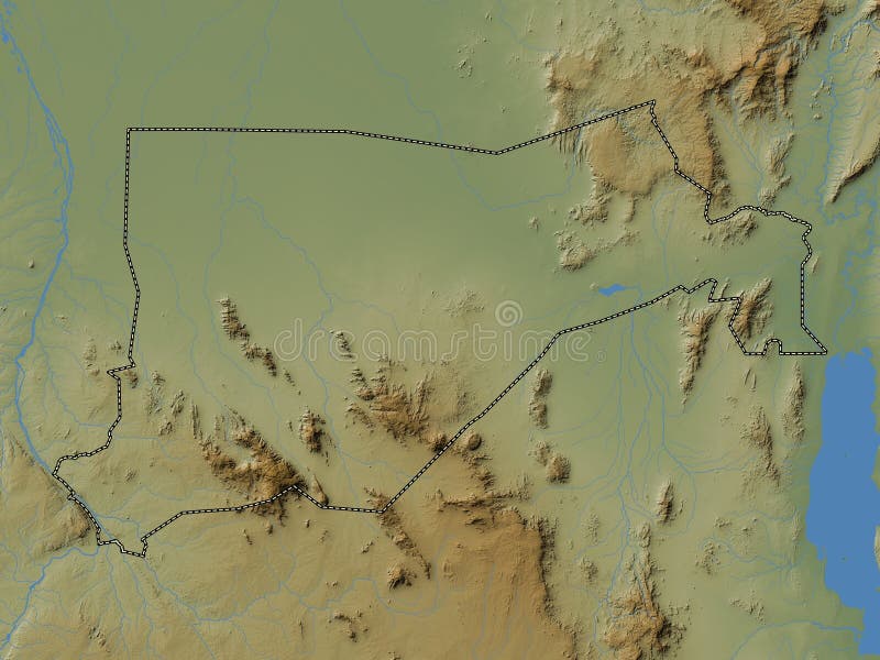 Eastern Equatoria, South Sudan. Physical. No Legend Stock Illustration ...