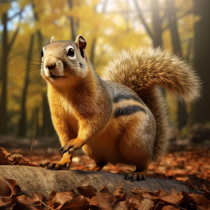 Eastern Fox Squirrel in Dynamic Pose with High Definition Stock ...