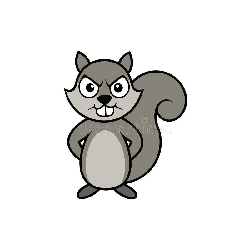 Eastern Gray Squirrel Angry Icon Vector Stock Vector - Illustration of ...