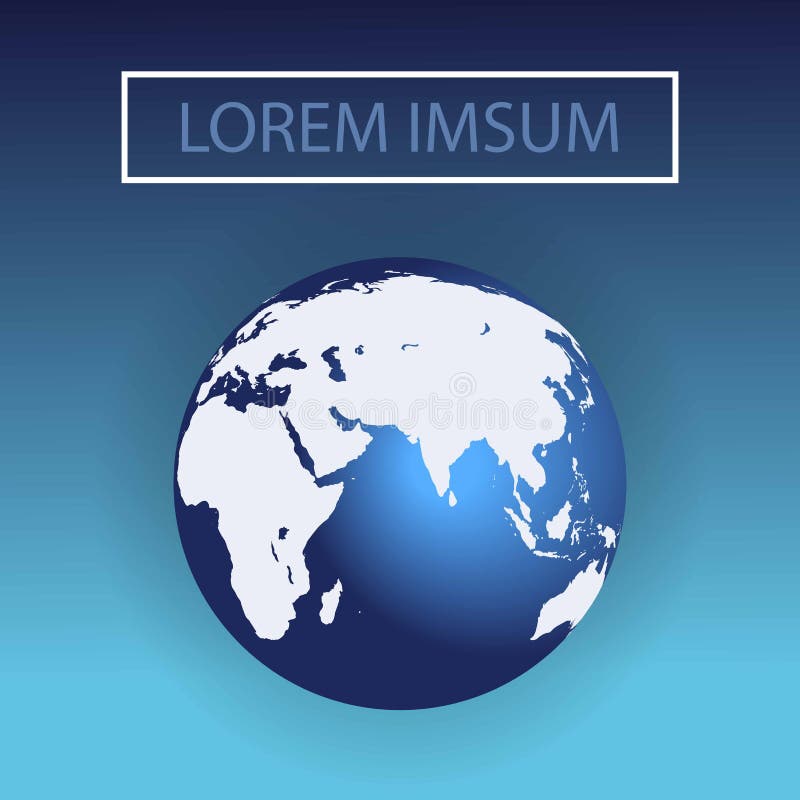 Eastern Hemisphere. World Globe Vector Illustration. Blue Planet ...