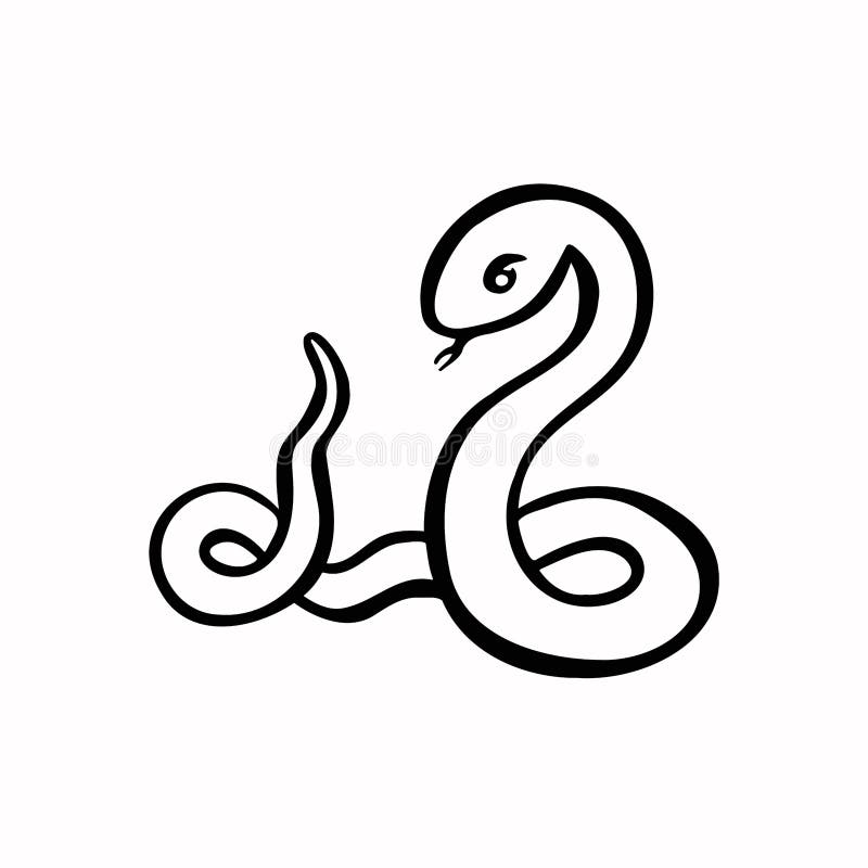 Eastern Horoscope Symbol of Wisdom Snake Line and Vector Stock Vector ...