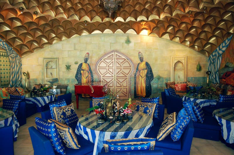 Eastern Interior of Beautiful Restaurant, Water Theme, Acapulco, Mexico ...