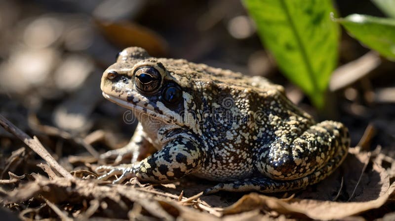 Eastern Narrow-Mouthed Toad in Shade with Sunlit Ground Patterns Stock ...