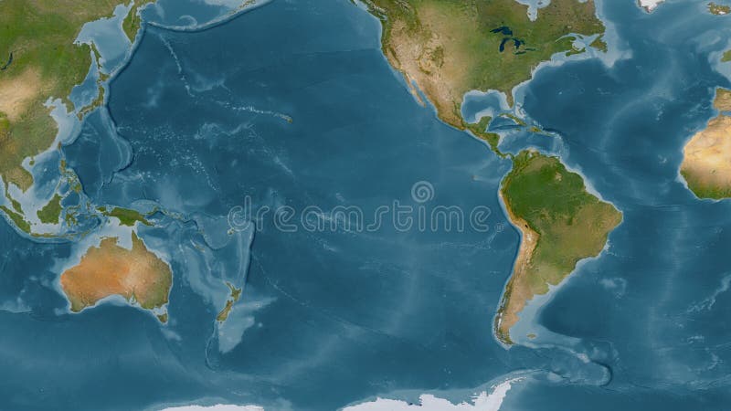 Eastern Pacific Ocean. Bounding Box. Satellite Map Stock Illustration ...