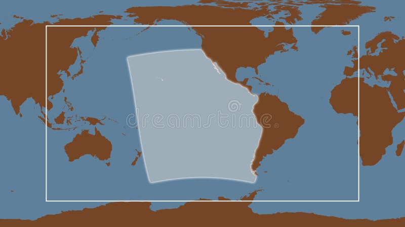 Eastern Pacific Ocean. Solid Map. Patterson Cylindrical. Close-up Stock ...