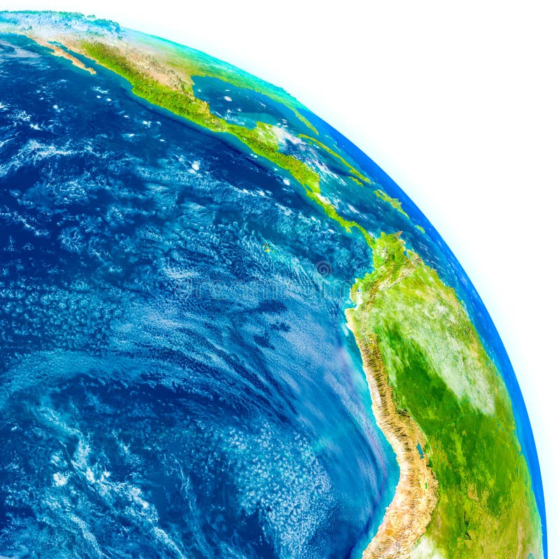 Eastern Pacific on Physical Globe Stock Illustration - Illustration of ...