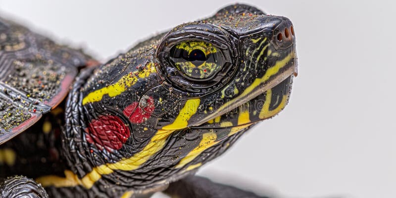 Eastern Painted Turtle Stands Isolated Displaying Its Intricate ...