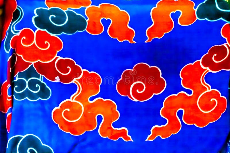 Eastern Pattern Hand Drawn on a Piece of Silk Stock Illustration ...