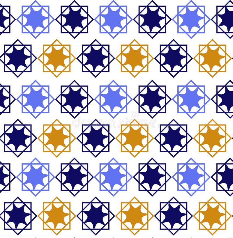 Eastern Pattern. Trendy Symmetrical Design with Geometric Objects in ...